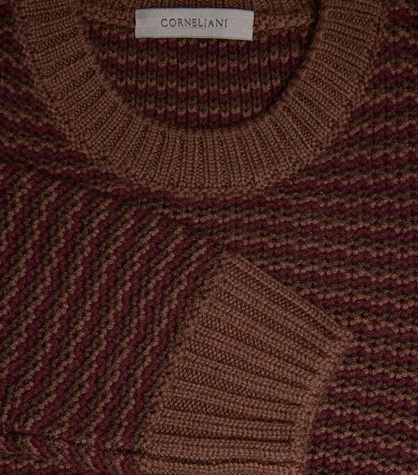 Corneliani Virgin Wool-cashmere Stripe Sweater