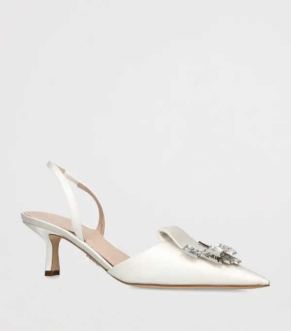 Rodo Satin Dafne Slingback Heels 75