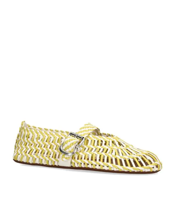 Alaïa Leather Braided Ballerina Flats