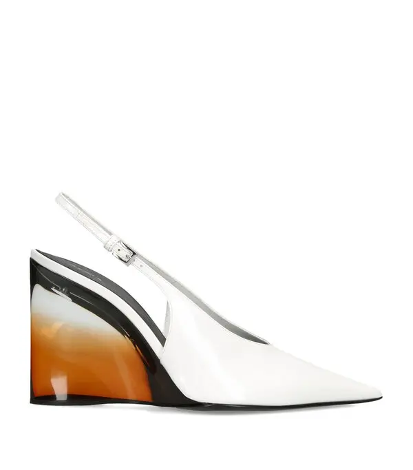 Alaïa Patent Leather Invisible Wedge Slingback Pumps