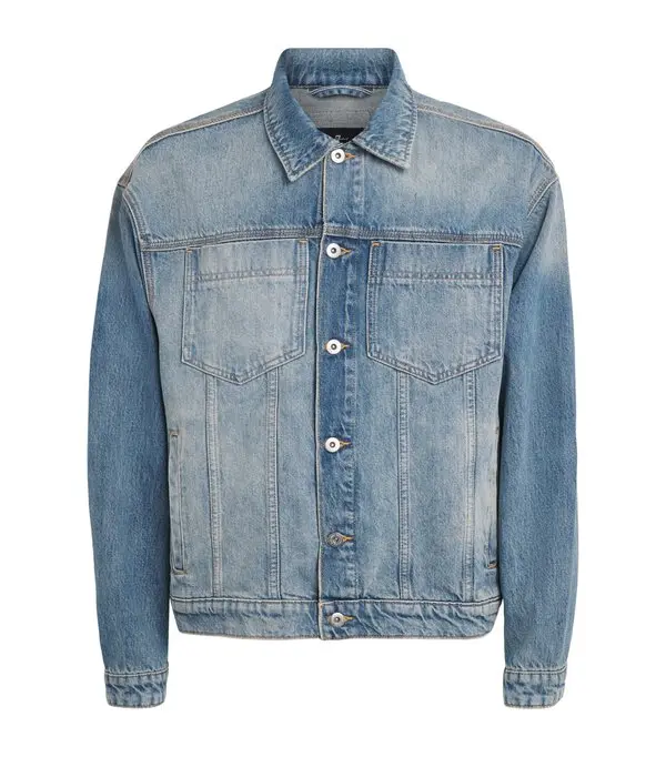 7 For All Mankind Distressed Denim Trucker Jacket