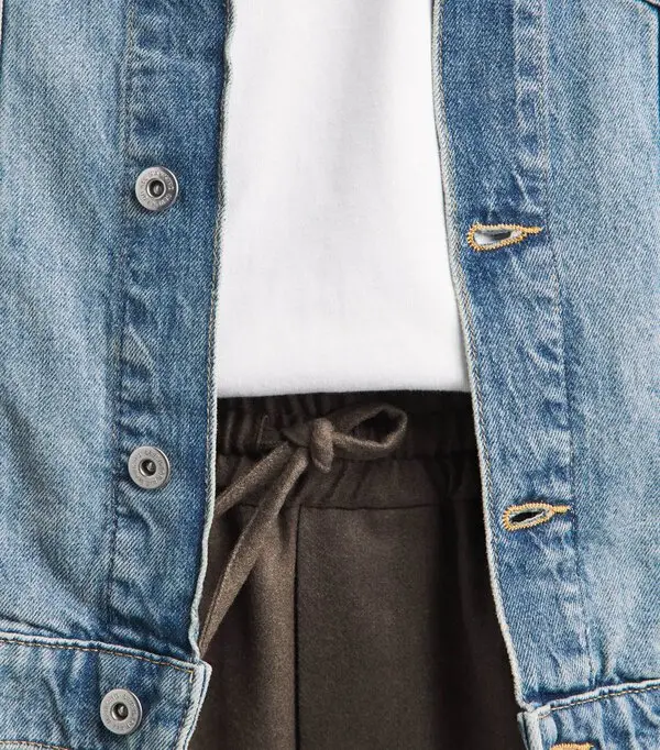 7 For All Mankind Distressed Denim Trucker Jacket
