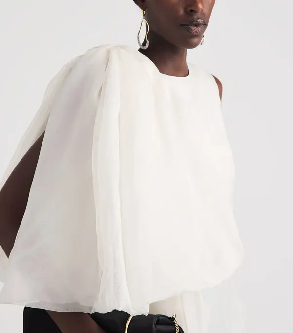 ZIYAD BUAINAIN Silk Organza Bow Mini Dress