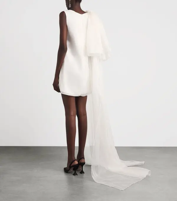 ZIYAD BUAINAIN Silk Organza Bow Mini Dress