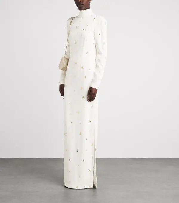ZIYAD BUAINAIN Charm Embellished Column Gown