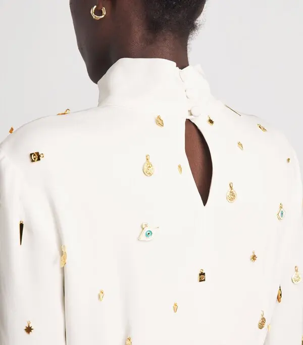 ZIYAD BUAINAIN Charm Embellished Column Gown