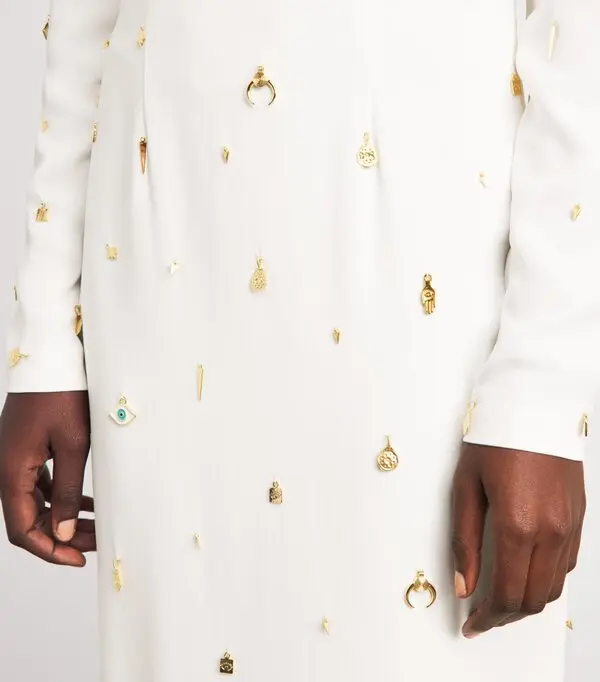 ZIYAD BUAINAIN Charm Embellished Column Gown