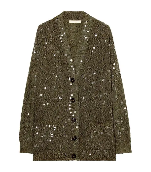 Marina Rinaldi Embellished Sequined Cardigan