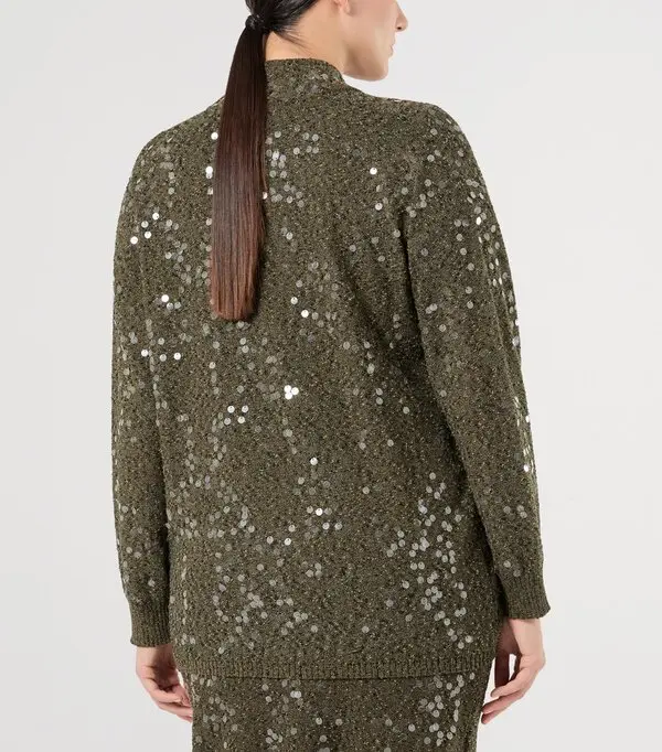 Marina Rinaldi Embellished Sequined Cardigan