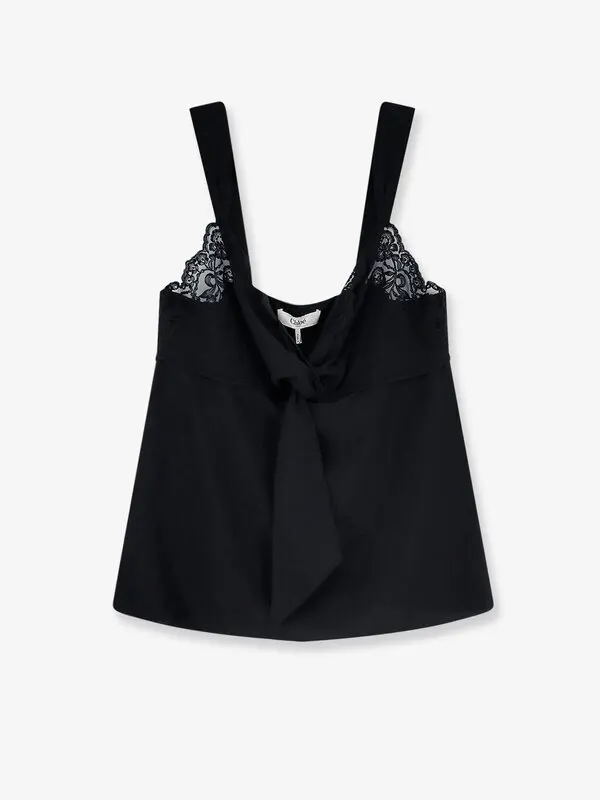 Chloé Silk Top With Lace Profile