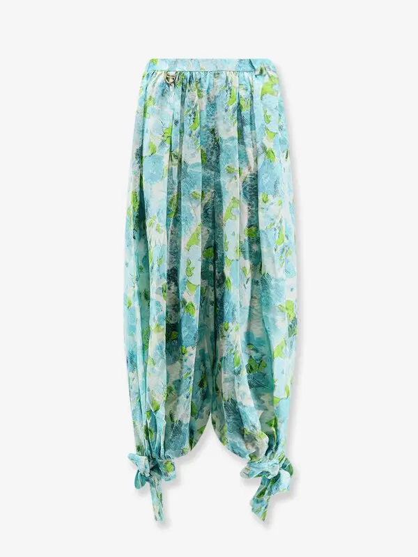 Chloé Multicolor Silk Harem Trousers - White