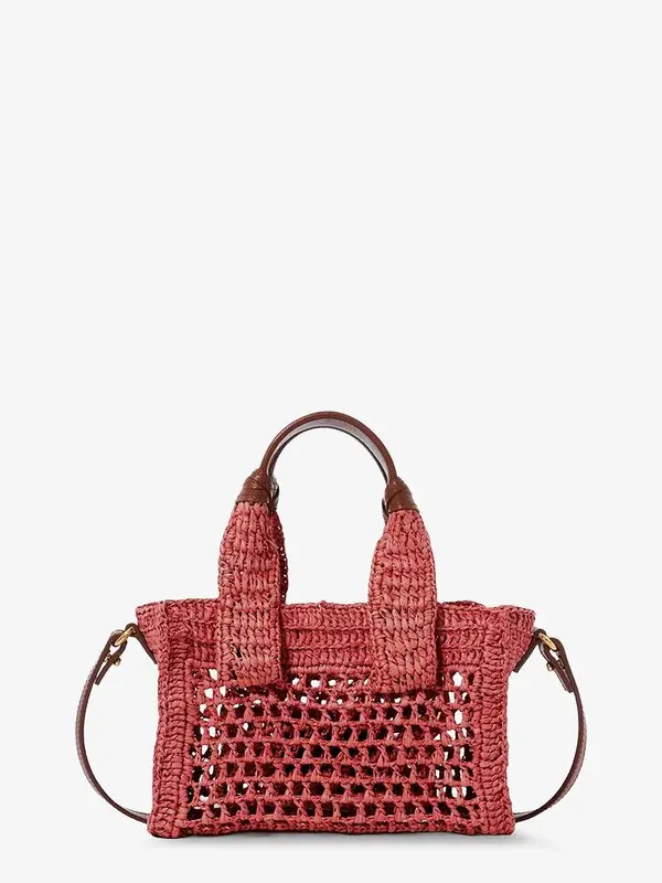 Chloé Raffia Crossbody Bag With Metal Charm - Multicolor