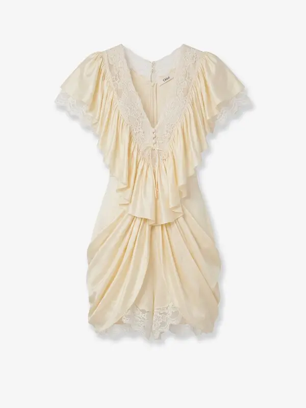 Chloé Silk Jumpsuit With Lace Details
