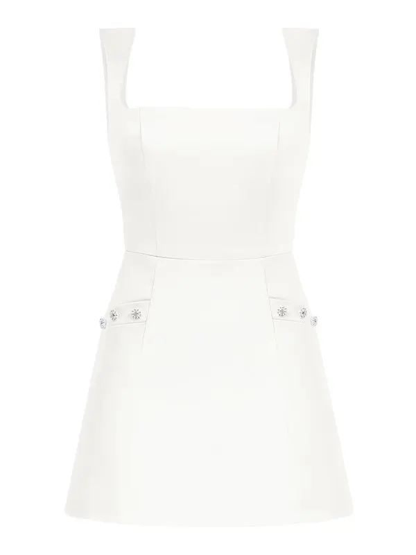 TIA DORRAINE Blame Gravity Satin Mini Dress - White