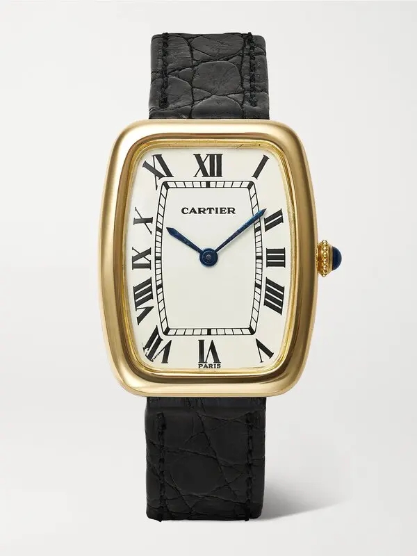 STEPHANIE WINDSOR Cartier Vintage 1980s 18 Karat Yellow Hand-wound Watch - Gold