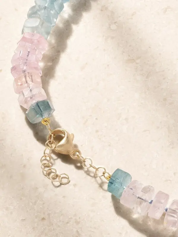 Jia Jia 14k Yellow Gold Aquamarine Beaded Necklace