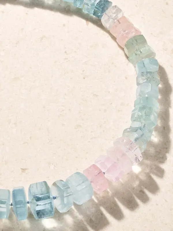 Jia Jia 14k Yellow Gold Aquamarine Beaded Necklace