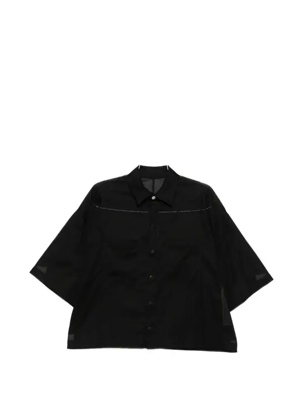 Rick Owens Short Sleeve Cotton Shirt - Nero