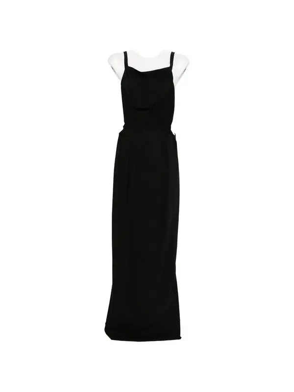 Rick Owens Longline Cotton T-shirt Dress With Center Back Slit - Nero