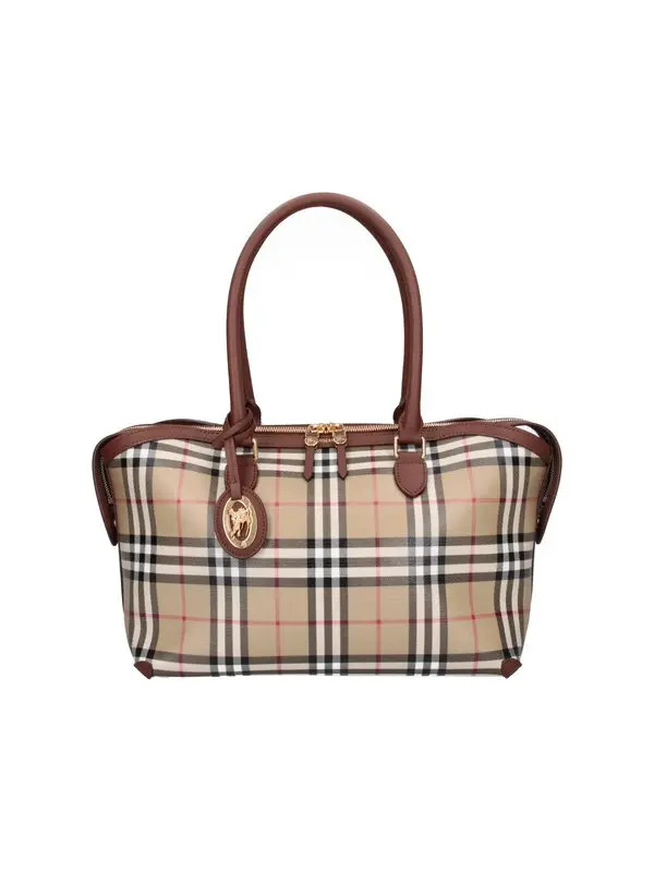 Burberry Cotton Shoulder Bag - Beige