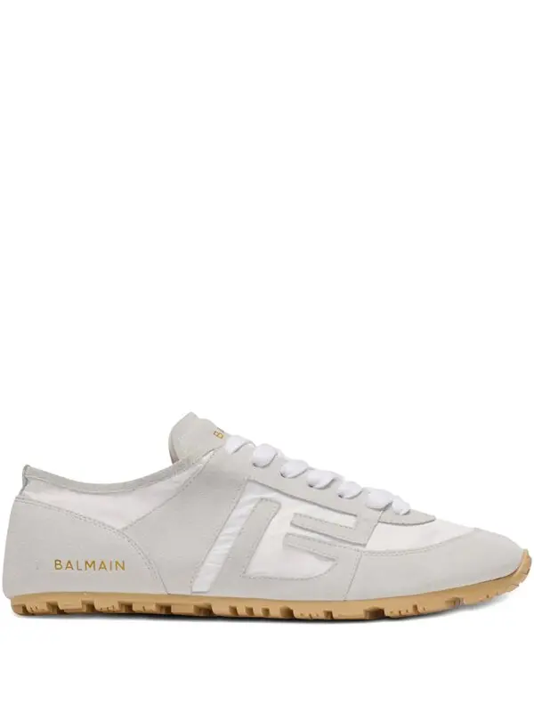 Balmain 100% Lambskin Lace-up Sneakers With Logo Detailing