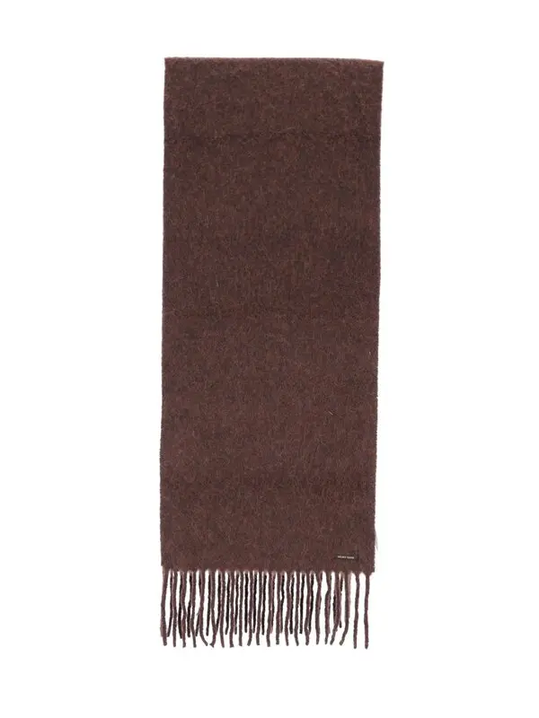 GOLDEN GOOSE Alpaca Blend Scarf With Fringe - Brown