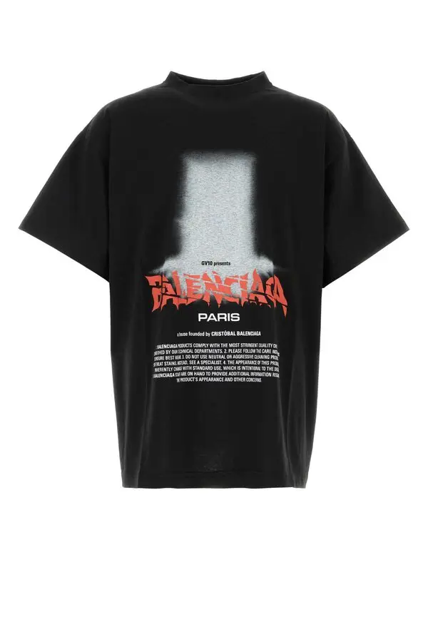 Balenciaga Oversized Cotton T-shirt - Black