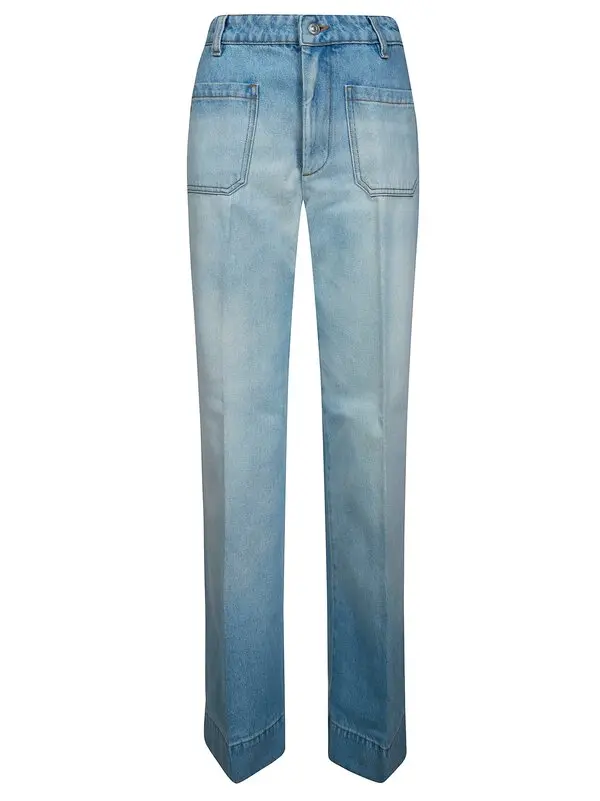 Victoria Beckham Alina Regular Fit Jeans - Blu