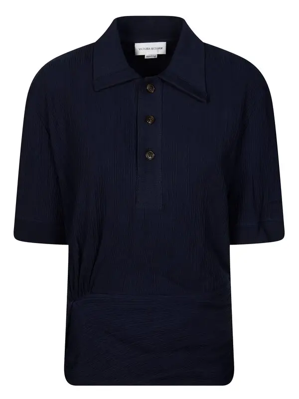 Victoria Beckham Twisted Polo Top - Blu