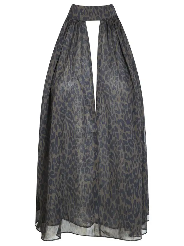 ROTATE BY BIRGER CHRISTENSEN Halterneck Bow Detail Top - Marrone