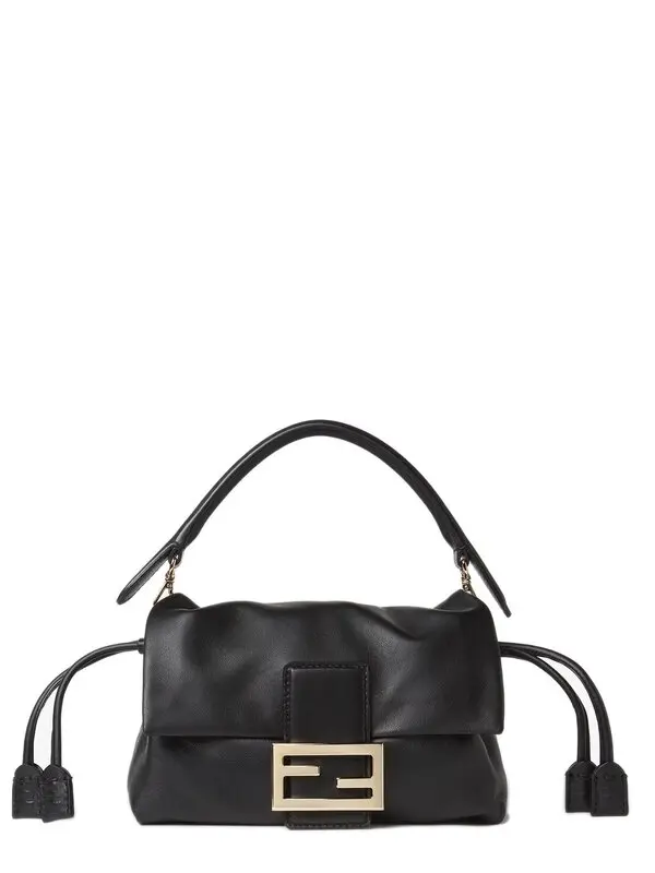Fendi Mini Leather Shoulder Bag With Detachable Strap - Nero