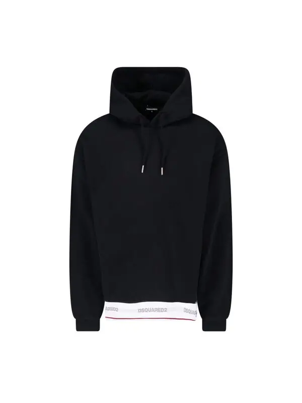 Dsquared2 Logo Trim Cotton Hoodie
