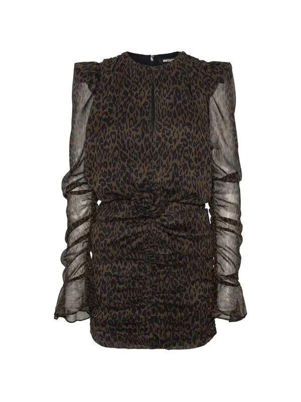 ROTATE BY BIRGER CHRISTENSEN Ruched Floral Mini Dress