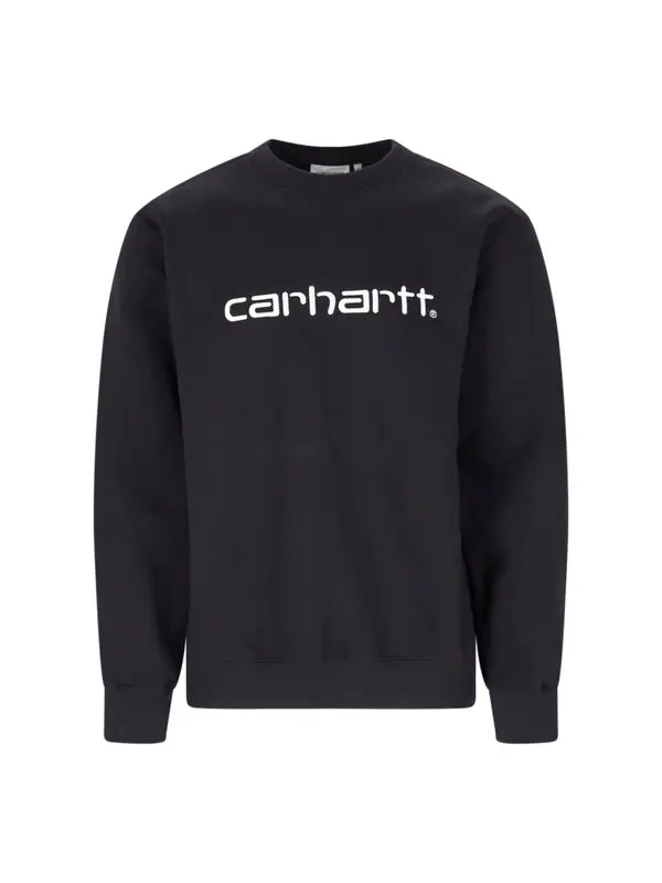 Carhartt Work In Progress Carhartt." Logo Crewneck Sweatshirt