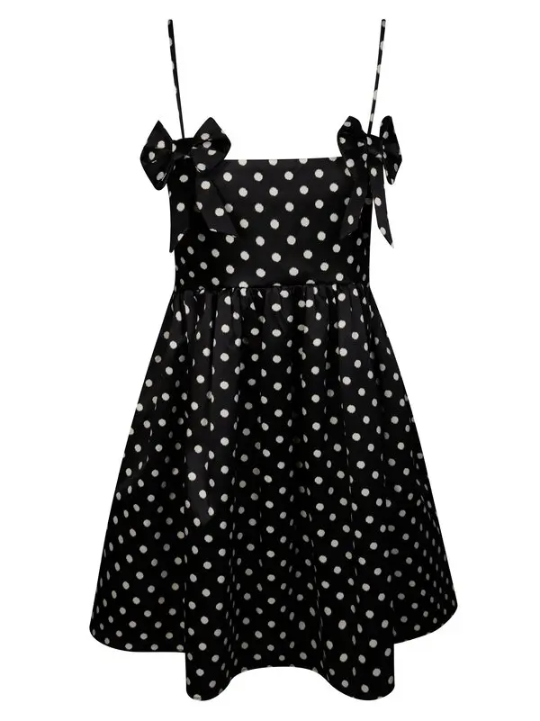 GANNI Polka Dot Mini Gown With Spaghetti Straps