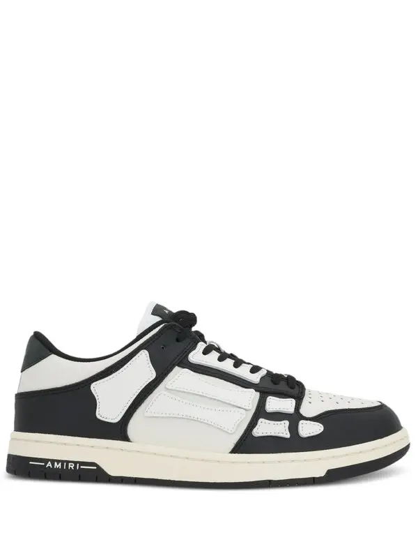 Amiri Skeleton Appliqué Leather Sneakers - Nero