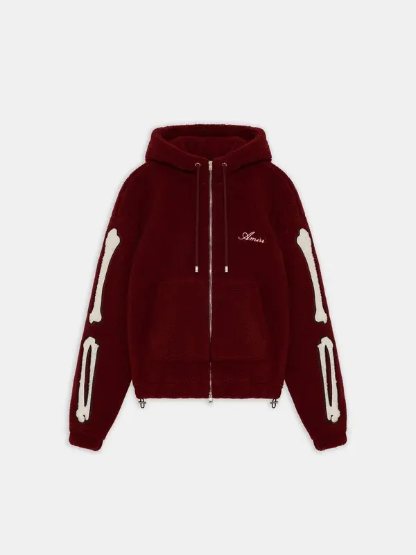 Amiri Bone Detail Zip-up Hoodie - Rosso