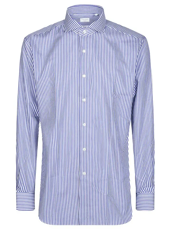 XACUS No-iron Stripe Flame-print Shirt