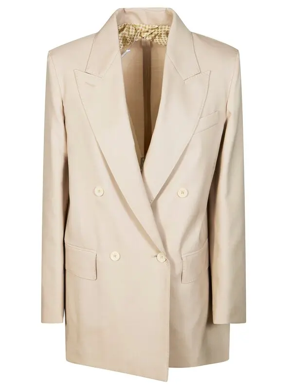 Max Mara Double-breasted Wool Blazer Jacket - Marrone