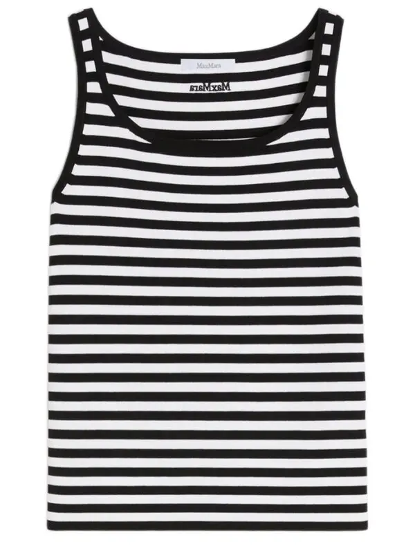 Max Mara Striped Ribbed Tank Top - Nero