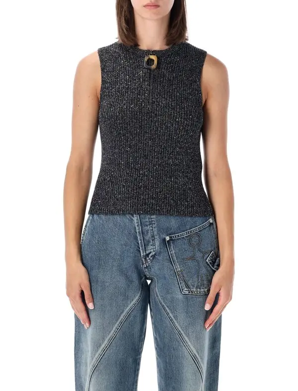JW Anderson Ribbed Knit Zip Tank Top