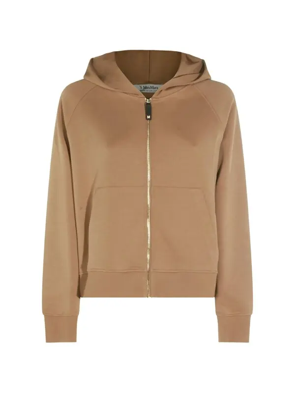 Max Mara Technical Cotton Zip-up Sweatshirt - Beige
