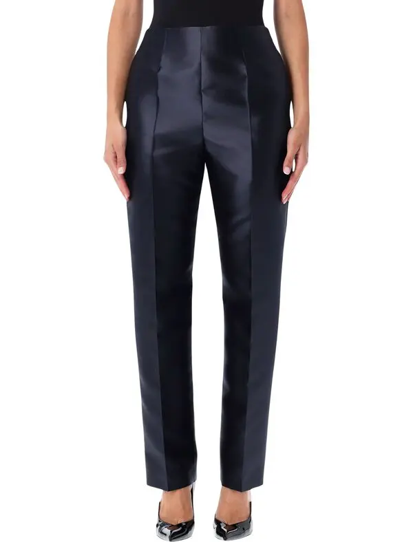 Alberta Ferretti Triple-layer Silk Light Knit High-rise Straight-leg Tailored Trousers