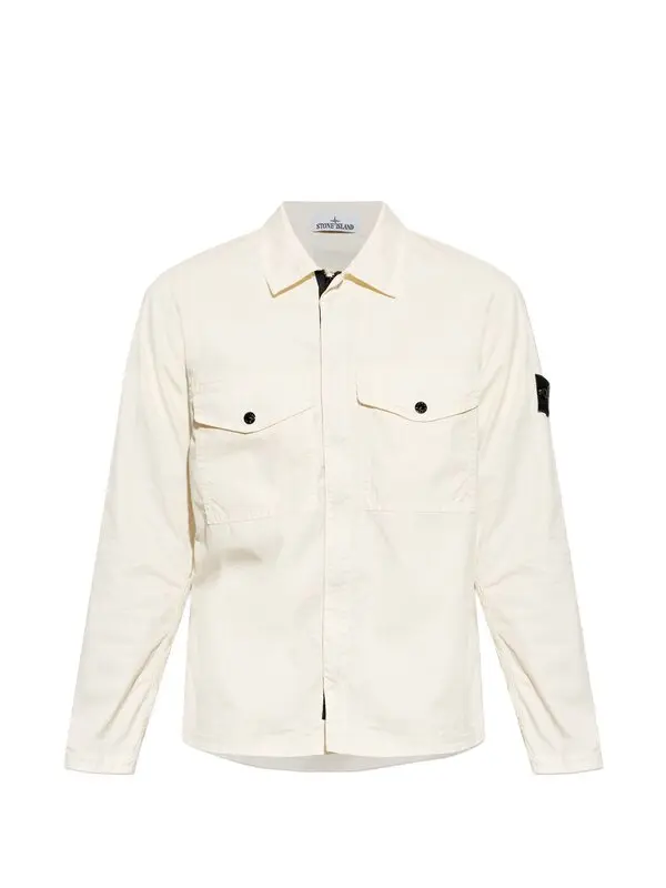 Stone Island Compass Patch Shirt Jacket - Ivory