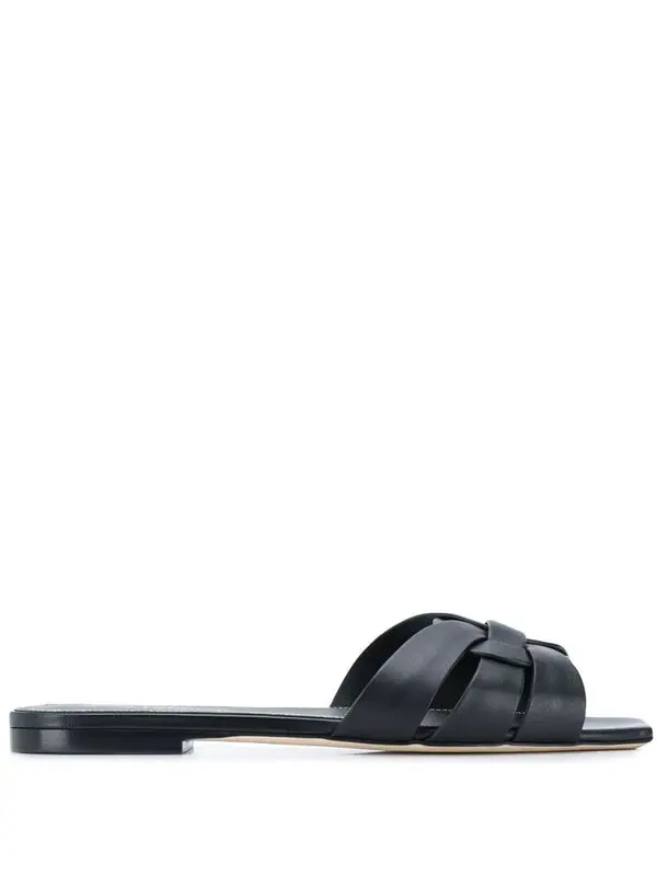 Saint Laurent Square-toe Intertwining Strap Sandals - Nero