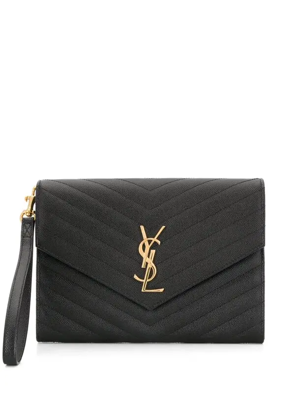 Saint Laurent Mini Leather Bag With Snap-button Closure - Nero