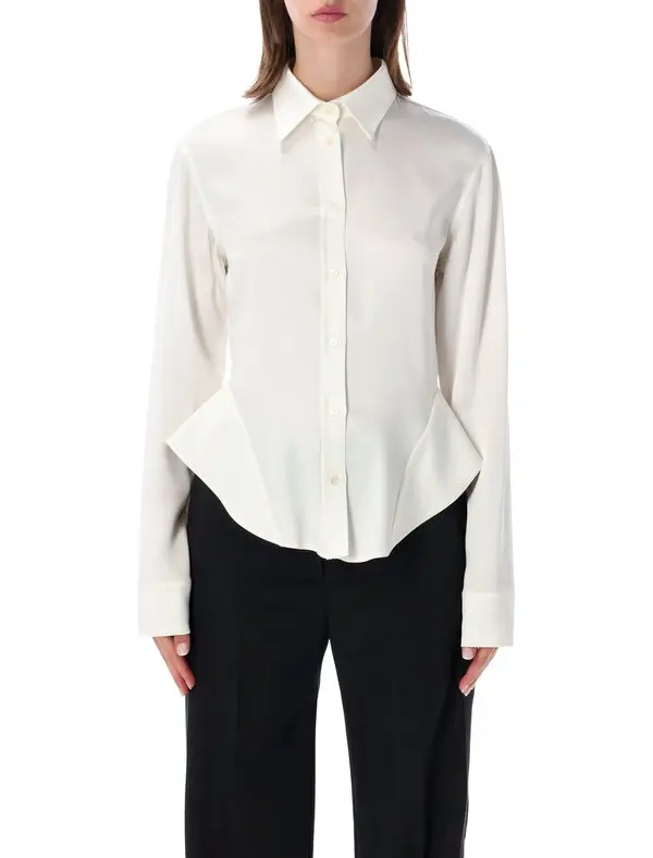 Stella McCartney Acetate-viscose Draped Shirt - Bianco