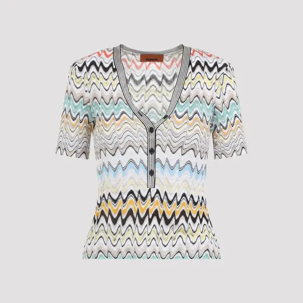 Missoni V-neck Pullover Sweater Multicolor Pattern - Multicolour