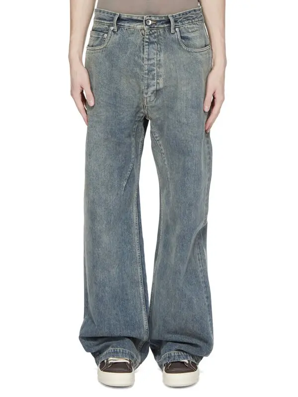 Rick Owens Mid-rise Loose-fit Five-pocket Cotton Jeans - Blu