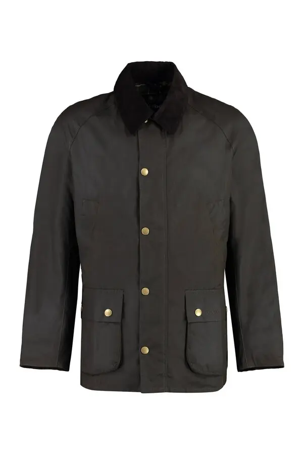 Barbour Ashby Waxed Cotton Jacket With Corduroy Collar - Green